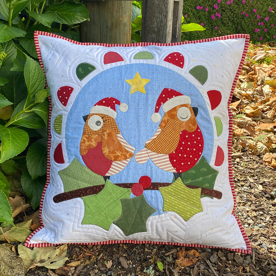 Jolly Robin Cushion – Festive Embroidery & Sewing Design – The Country Yard
